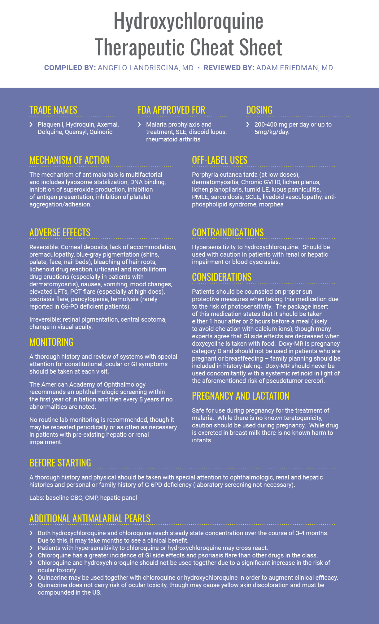 87_Hydroxychloroquine-CheatSheet - Next Steps in Dermatology